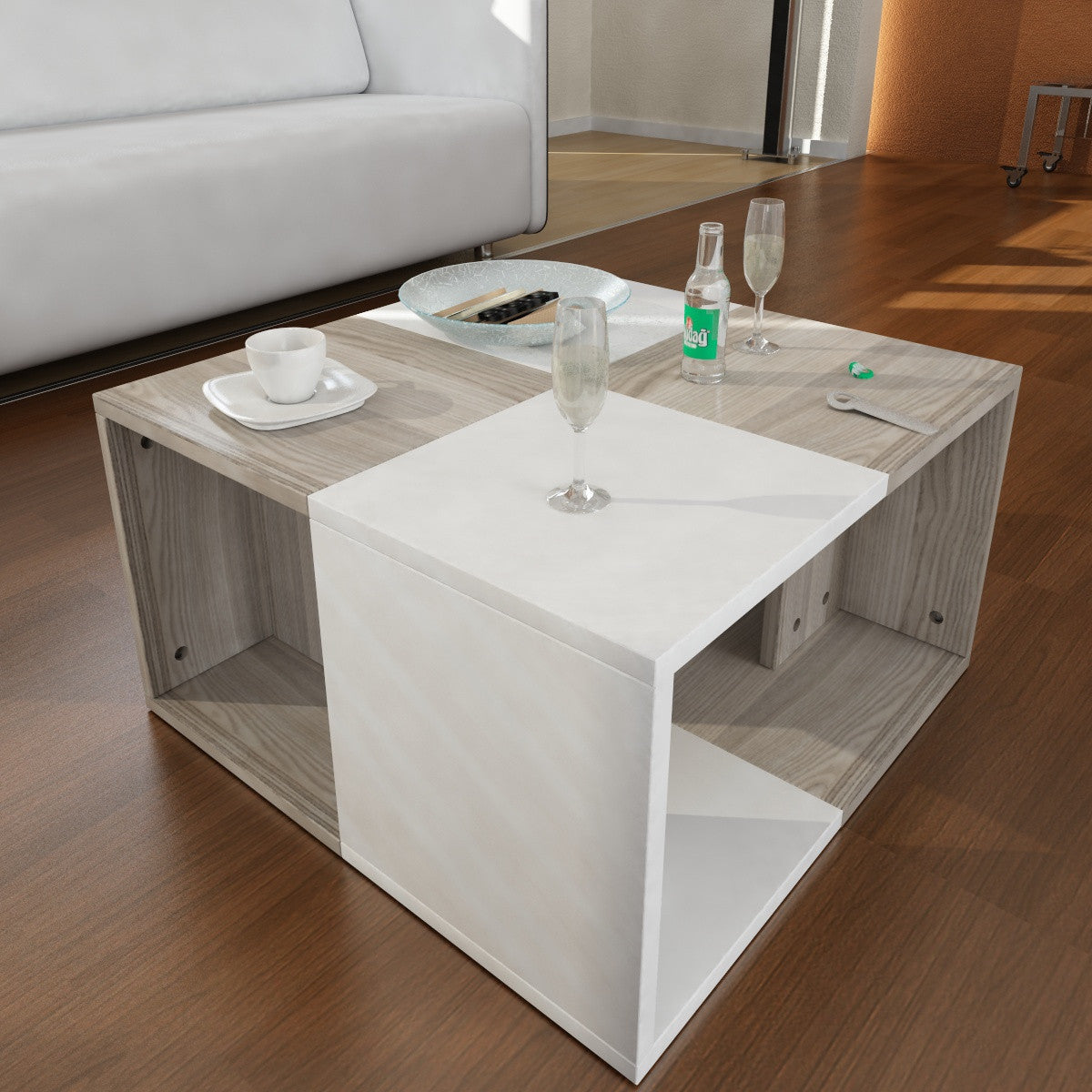 Tavolino design da salotto basso 4 elementi estraibili – Colly Shop