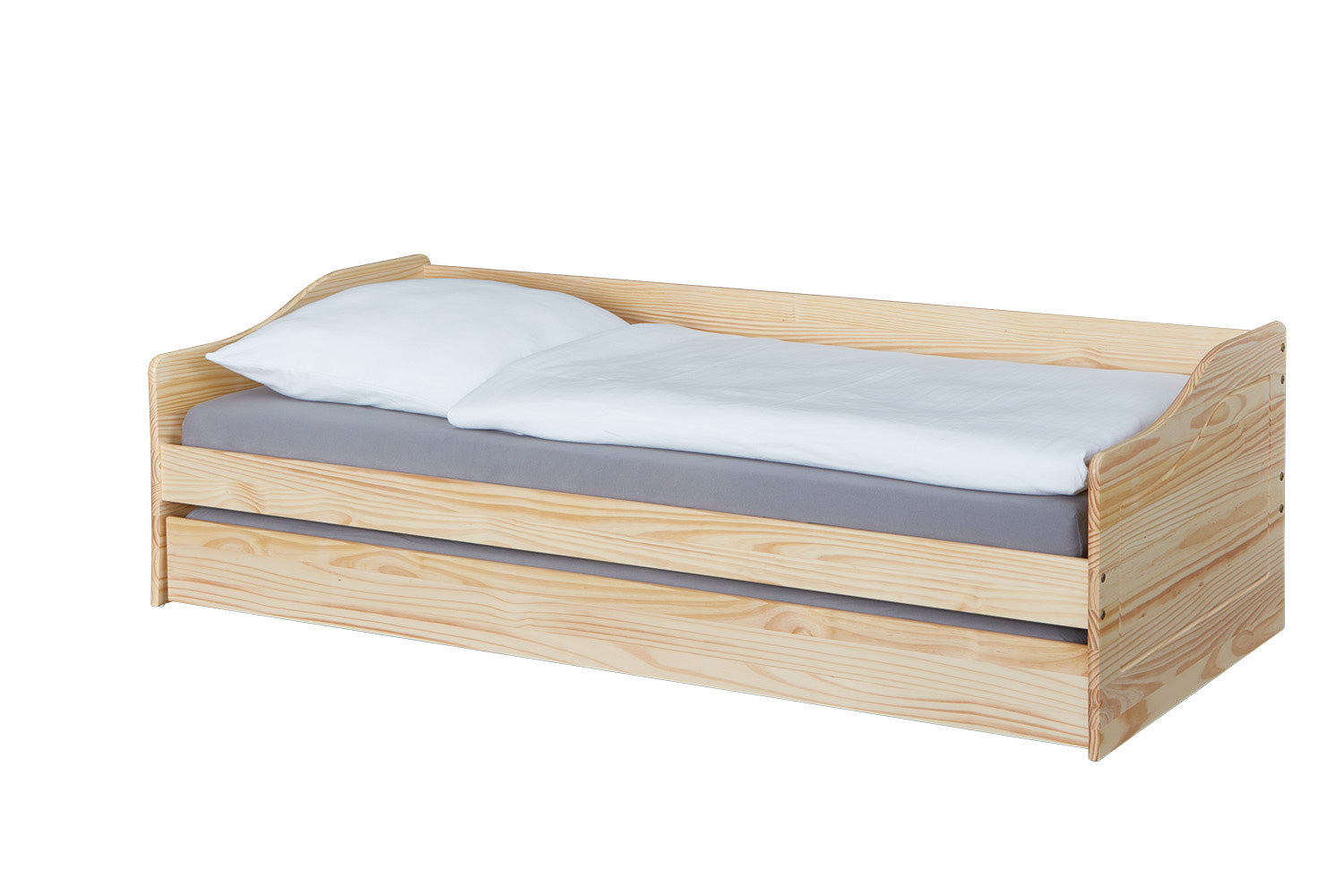 Letto moderno con cassettone estraibile in legno naturale – Colly Shop